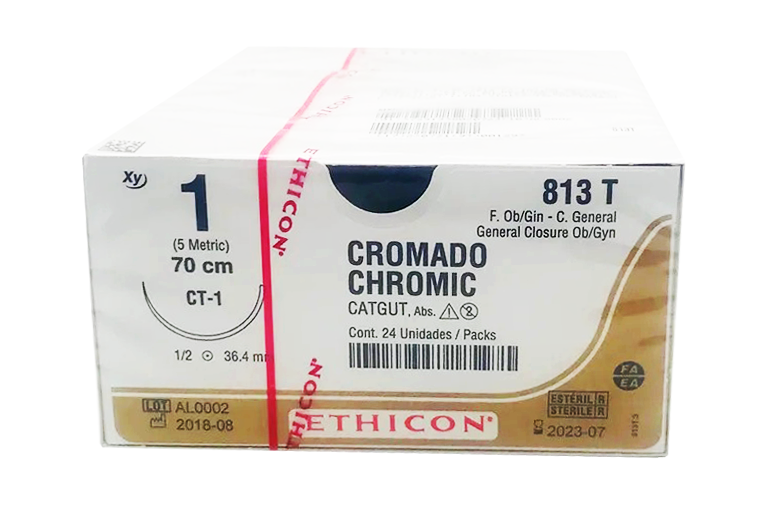 SUTURA CATGUT CROMADO 1 CT-1 70CM R.813T